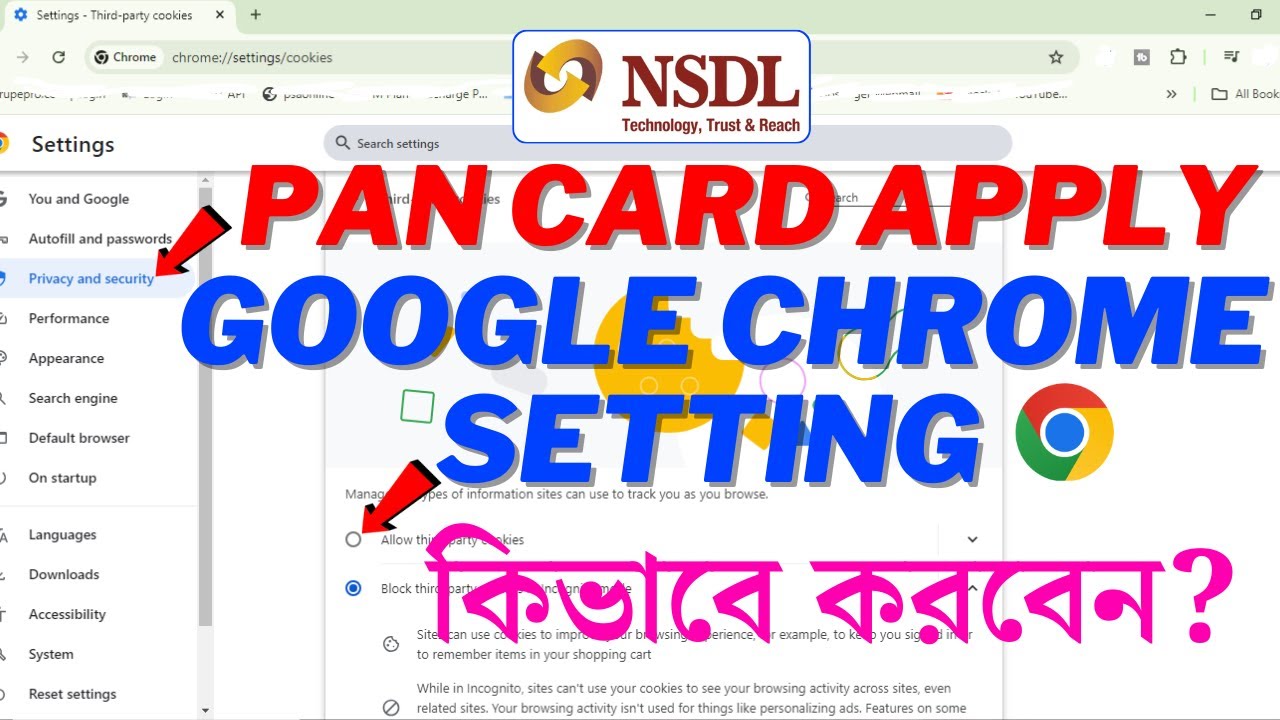 Google Chrome Setting For NSDL Paperless Pan Card || Computer Chrome ...