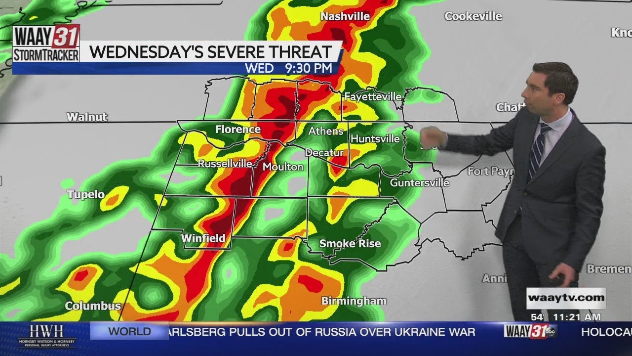 Rob Elvington's Monday, March 28 North Alabama Weather Forecast - YouTube