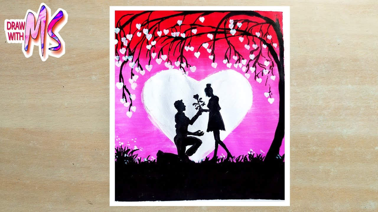 Valentine's day drawing | couple drawing | poster | greeting card ...