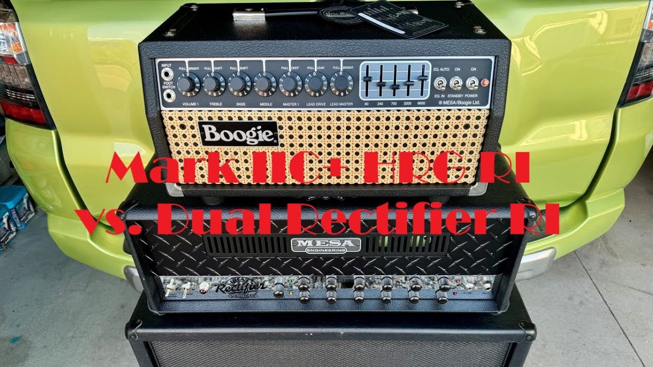 Mesa Boogie Dual Rectifier RI vs Mark IIC+ HRG Reissue - YouTube