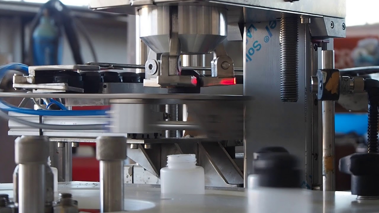 Capping machine with gripper and servo motor - YouTube