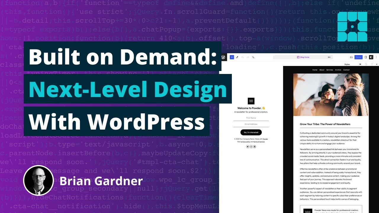 Built on Demand: Next-Level Design With WordPress - YouTube