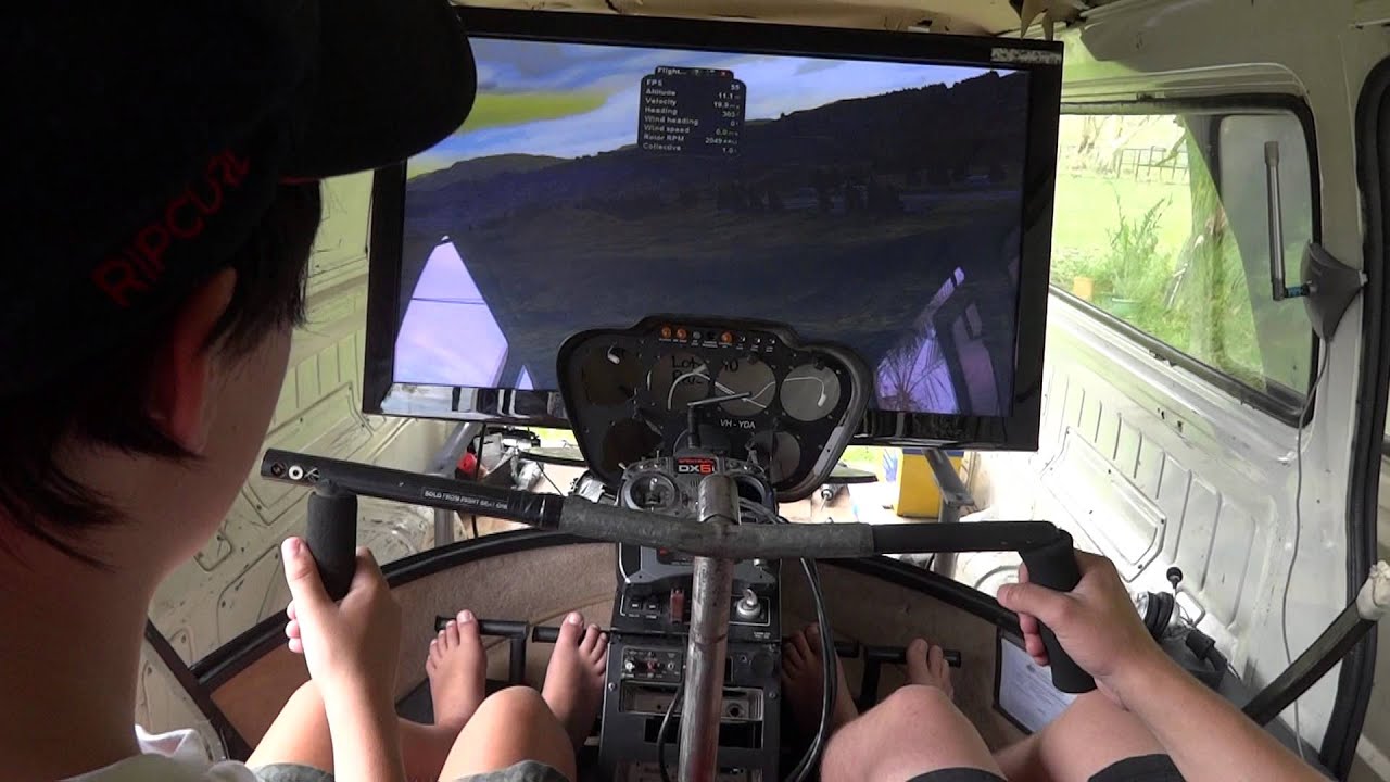 FPV FUN QLD R22 COCKPIT GROUND STATION TESTING using sim - YouTube