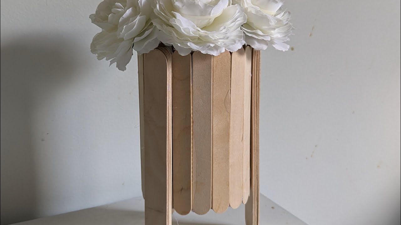 flower vase using popsicle sticks - YouTube