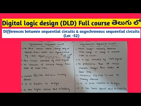 Differences between synchronous sequential circuit and asynchronous sequential circuit - YouTube