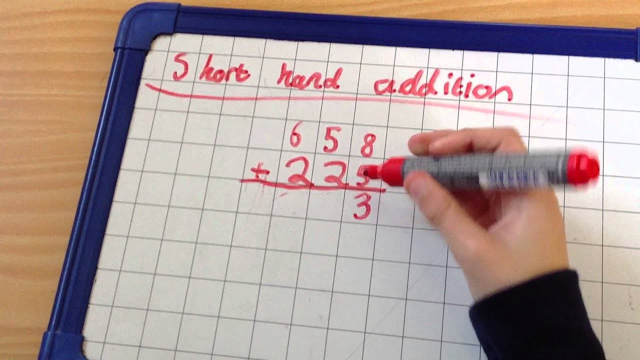 Column method for short hand addition - YouTube