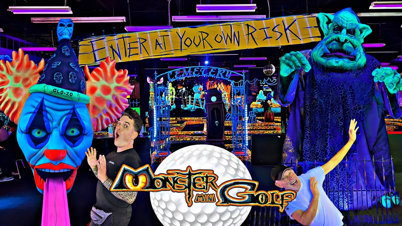 MONSTERS Mayhem Mini Golf & 20ft TROLLS! - YouTube
