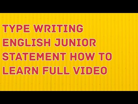 TYPE WRITING ENGLISH JUNIOR STATEMENT HOE TO LEARN FULL VIDEO - YouTube