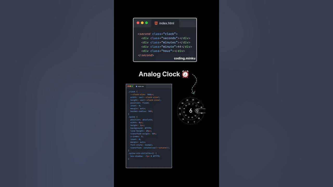 Creating an Elegant Analog Clock with HTML and CSS: Step-by-Step ...