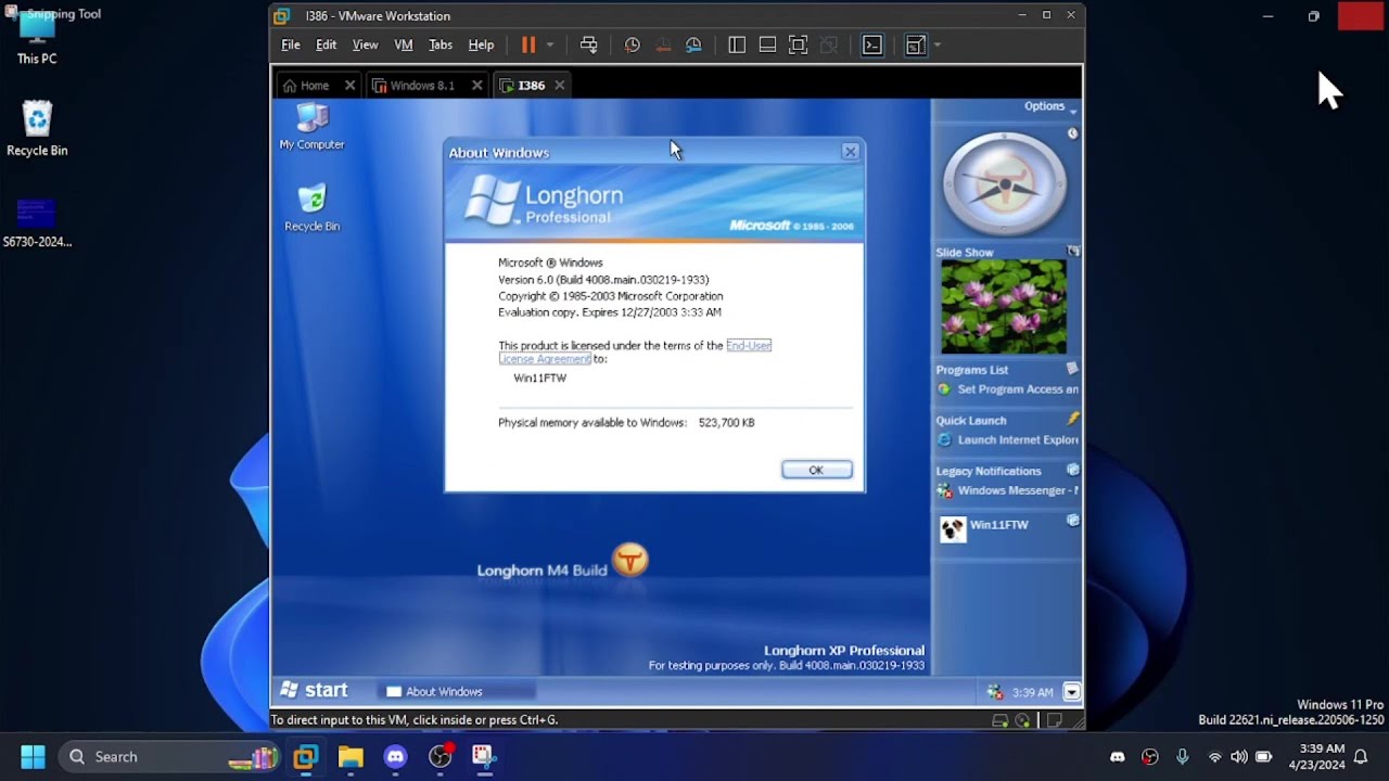 Windows Longhorn Build 4008 (I386 Repack) - YouTube