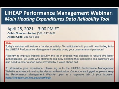 LIHEAP Performance Management - Electric Baseload Expenditures Data Reliability Tool - YouTube