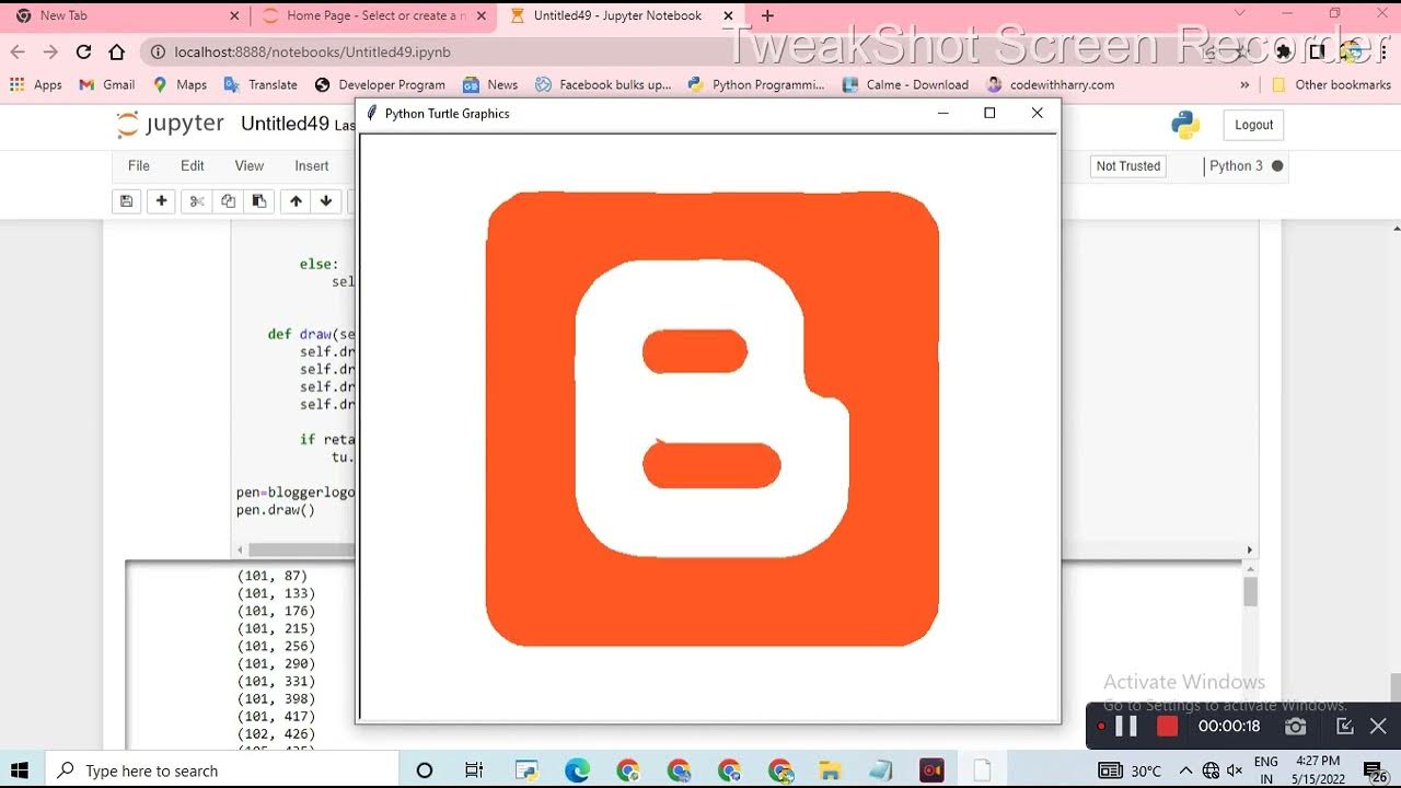 Blogger logo Drawing in Python || Python turtle projects || Python in Gujarati #pythoningujarati ...