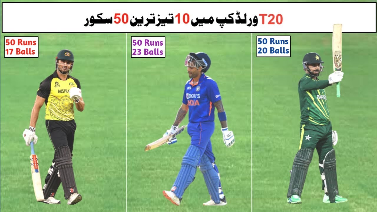 Top 10 fastest 50 in T20 World Cup 2022 | Dablew Sports - YouTube