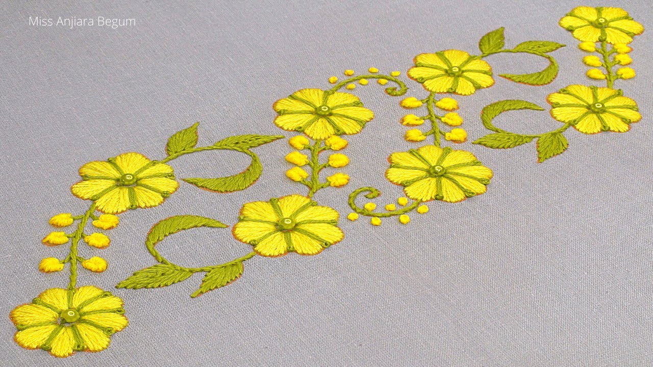 New Borderline Embroidery Design for Beginners, Beautiful Hand ...