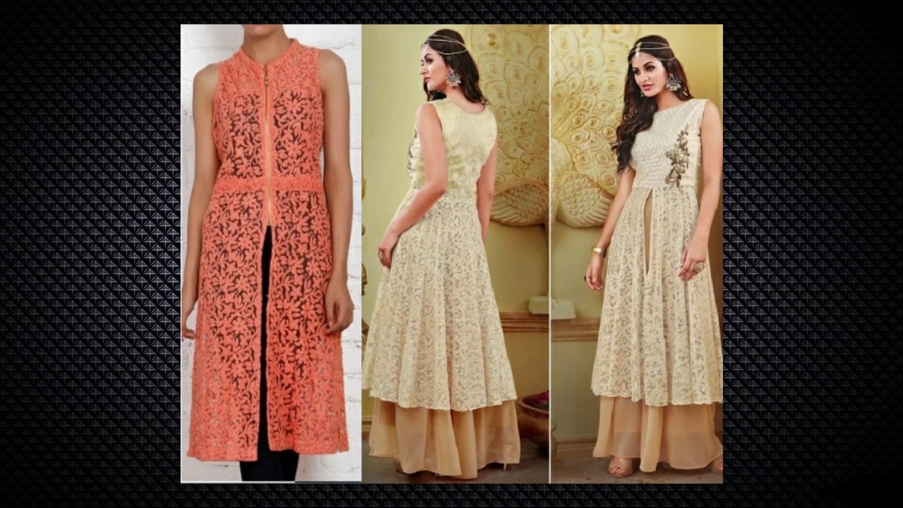 EMBROIDERED NET FABRIC TO MAKE KURTIS// NEW NET SUIT DESIGNS- NET ...