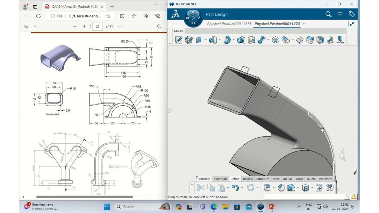 Modeling of Blower part Using CATIA 3DEXPERIENCE Software - YouTube