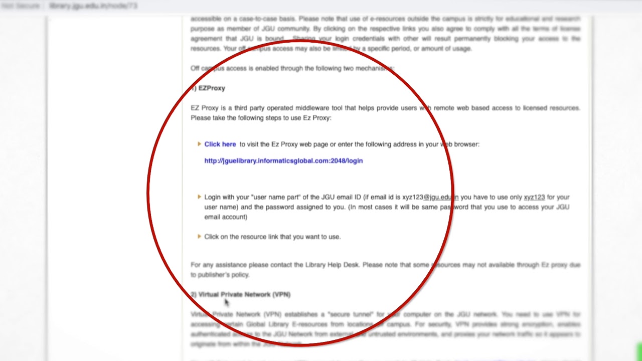 Global Library, JGU - Off Campus Access to E-resources - YouTube