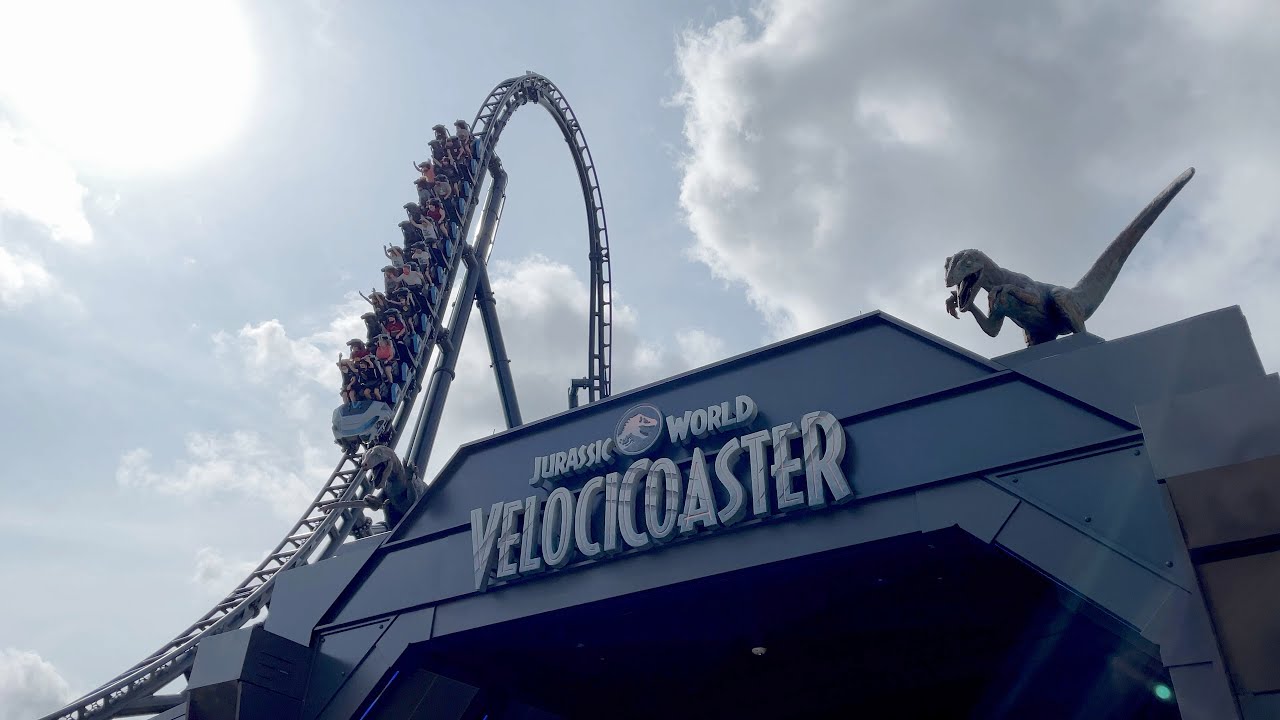 Riding VelociCoaster For The First Time! - YouTube