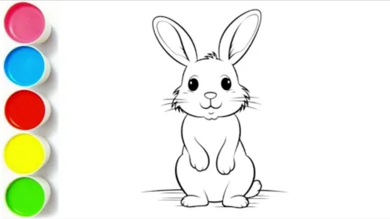 How to draw Cute Rabbit step by step painting for beginners | Easy ...
