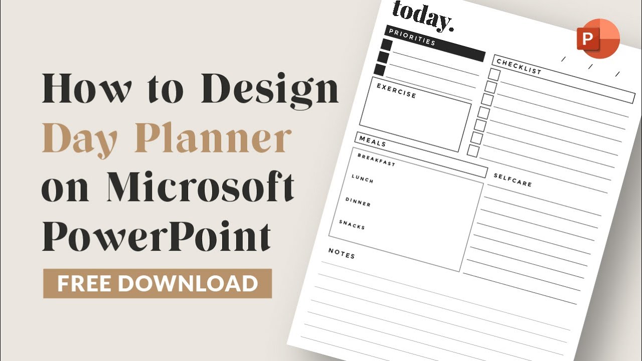How to design minimalistic day planner on Microsoft PowerPoint | DIY ...