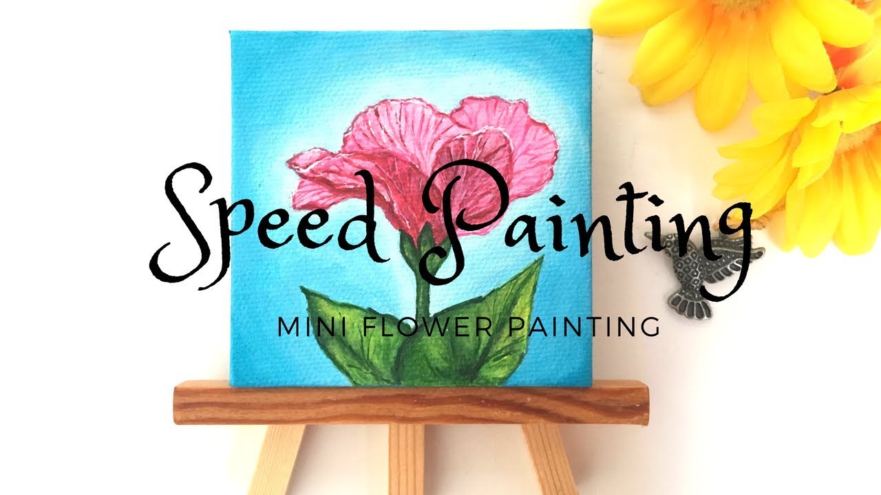 Mini Flower Painting | Acrylic Painting | Time-lapse | Speed Painting ...