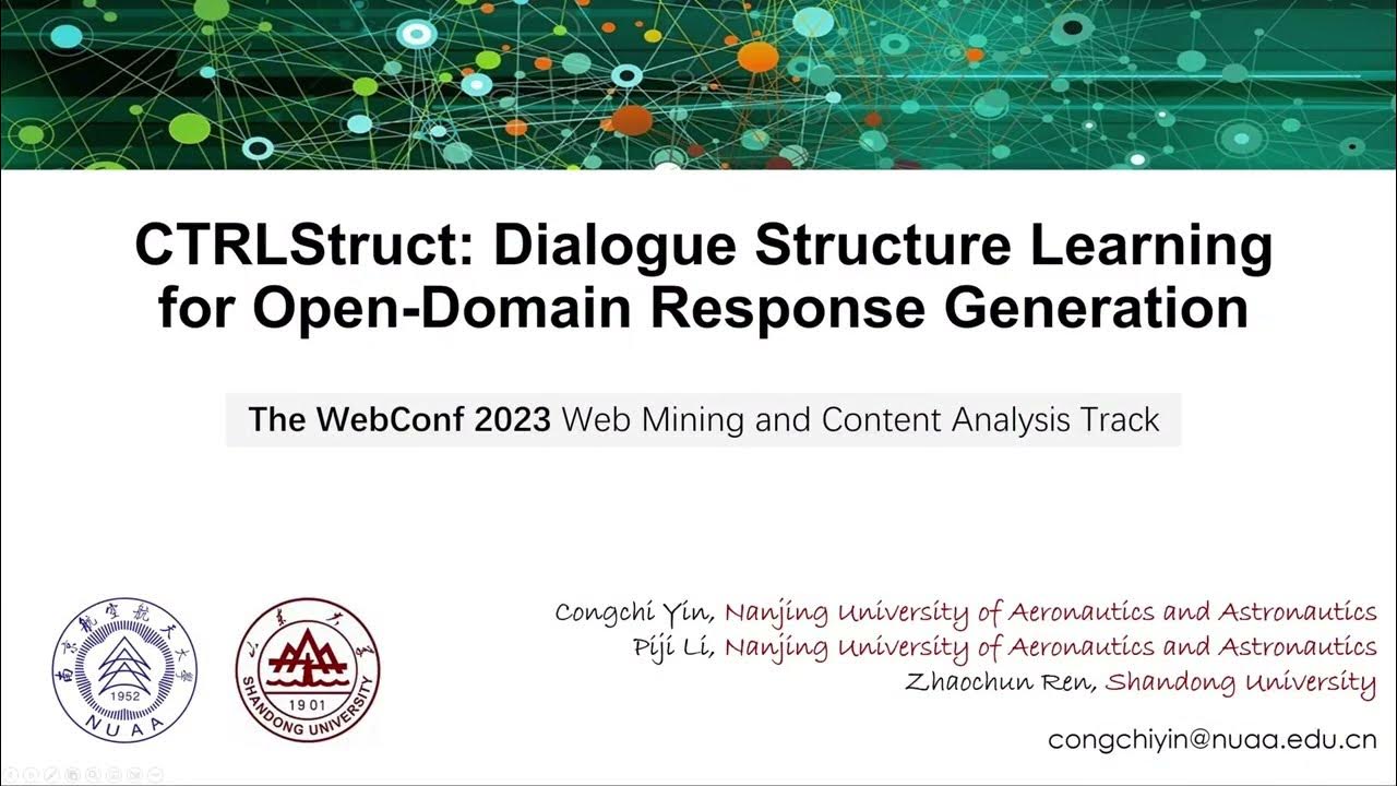 CTRLStruct: Dialogue Structure Learning for Open-Domain Response Generation - YouTube
