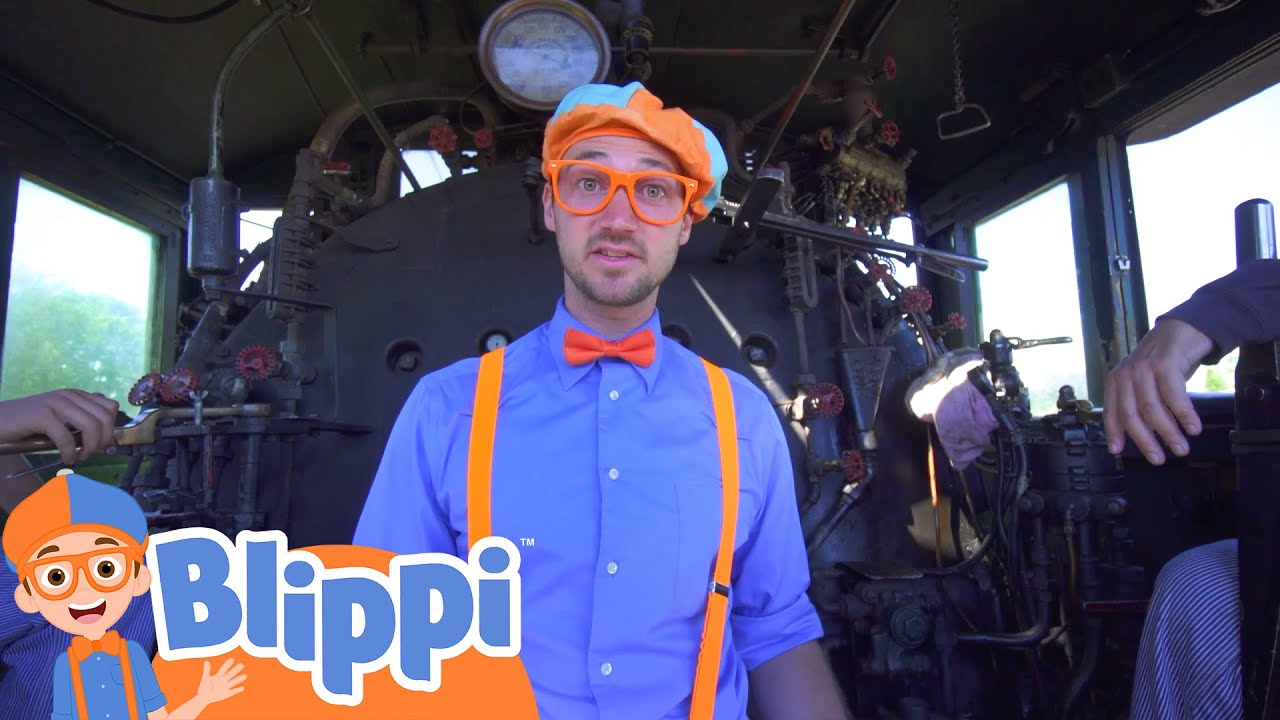 Blippi Goes Inside A Steam Train | Blippi Vehicles | Learning Videos ...