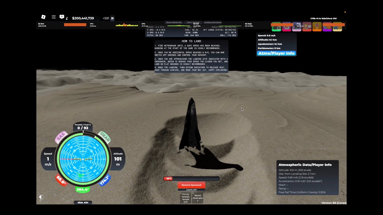 How to land Aresonius on Ceres manually | Roblox - Space Sailors - YouTube