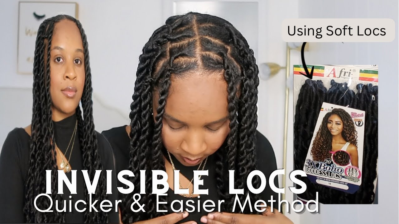 DIY FAUX STARTER LOCS😍: Invisible Locs Using Crochet Locs ( No Hook ...