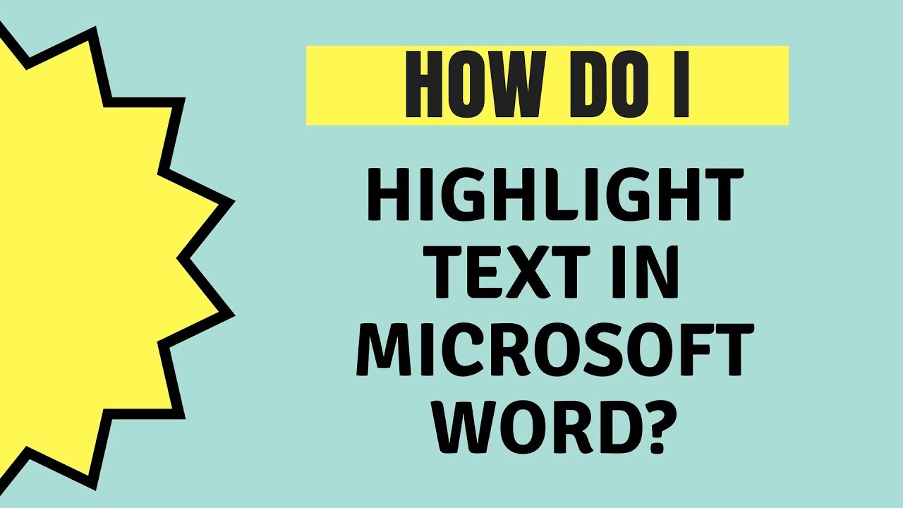 Highlight Text In Microsoft Word YouTube Highlight Text In Microsoft Word YouTube