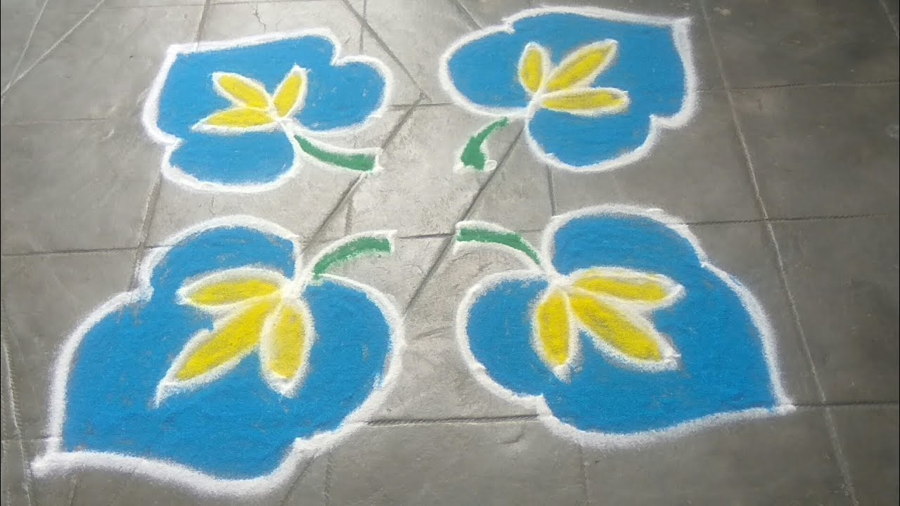 6*6 dot rangoli design /rangoli design /Daily rangoli design/flower ...