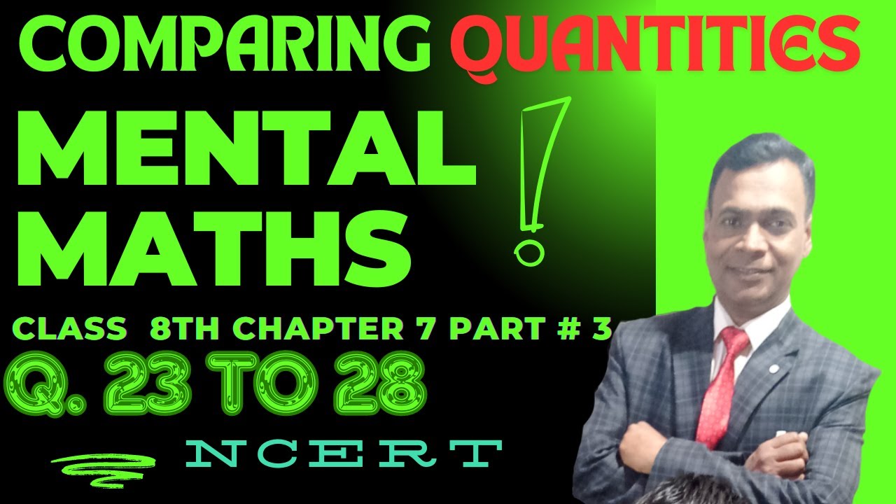 Comparing Quantities. (MENTAL MATHS ) Class 8 chapter 7. How to solve ...