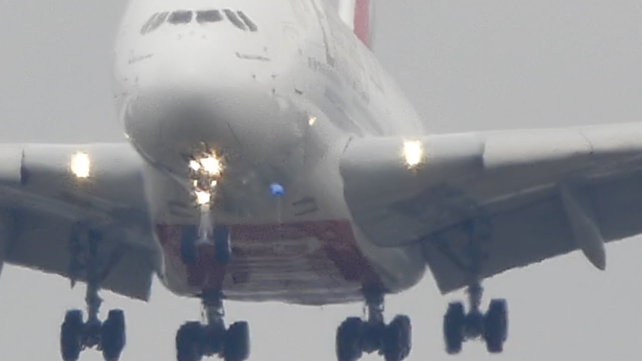 A380 Airbus playing with balloon on approach to bhx - YouTube