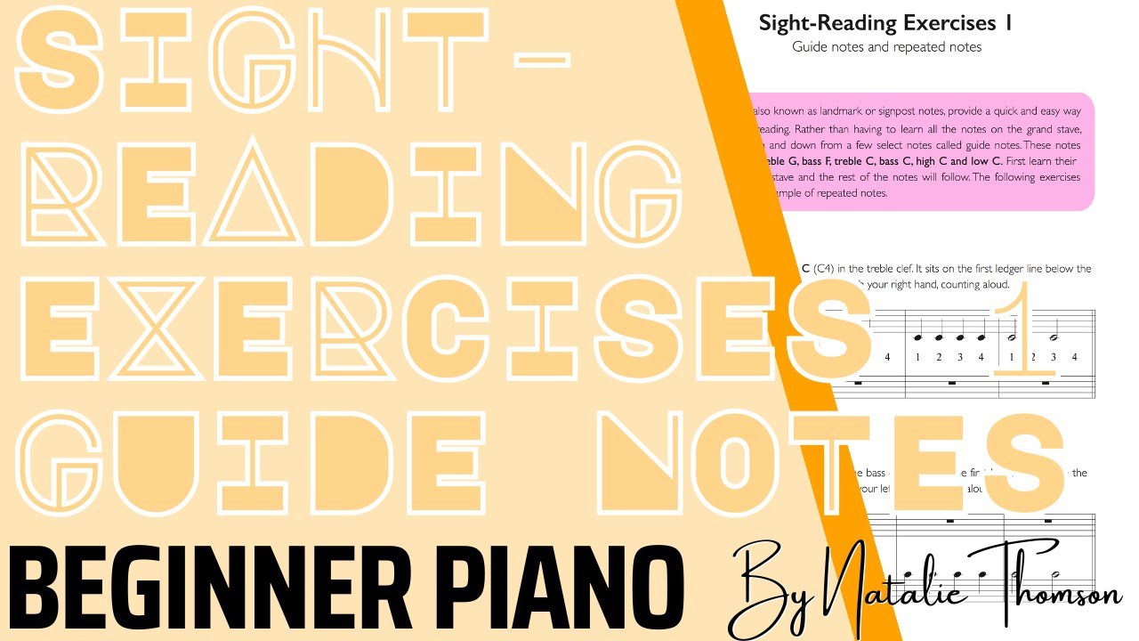 Sight Reading Exercises 1 Guide Notes | Beginner Piano - YouTube