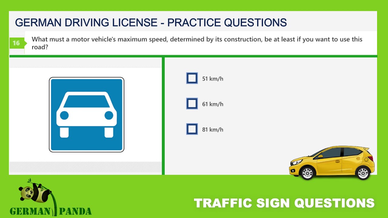 TRAFFIC SIGNS 3/32 | Driving License Germany | Theory Exam in English ...