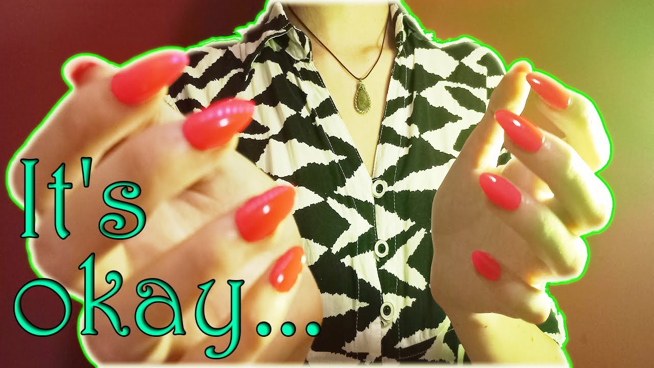 ASMR Hand Movements |"Shhh" "It's Okay" | Long Nails | Relaxing Music ...