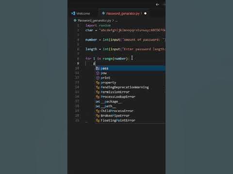 "🔐 Python Password Generator | Create Secure and Random Passwords with Code! 💻🔒" #python - YouTube