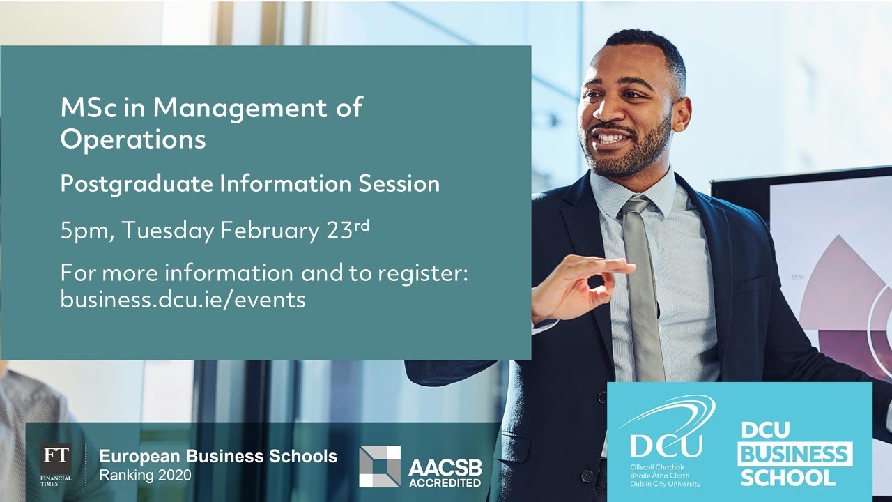 MSc in Management of Operations Webinar 23rd February 2021 - YouTube