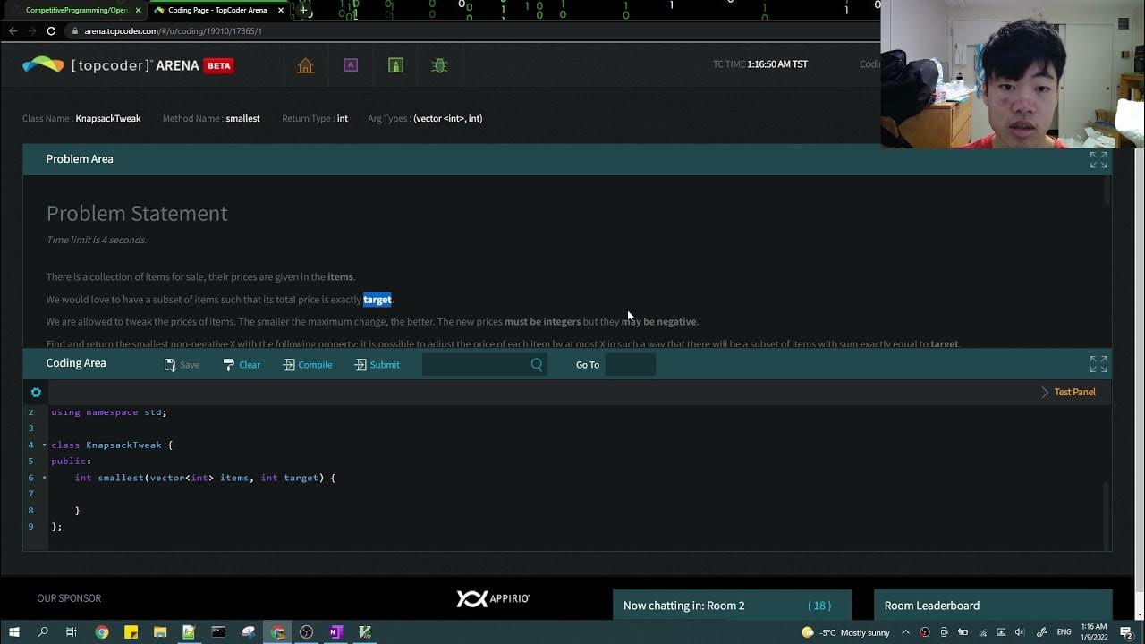 Topcoder SRM 821 (27th) - YouTube