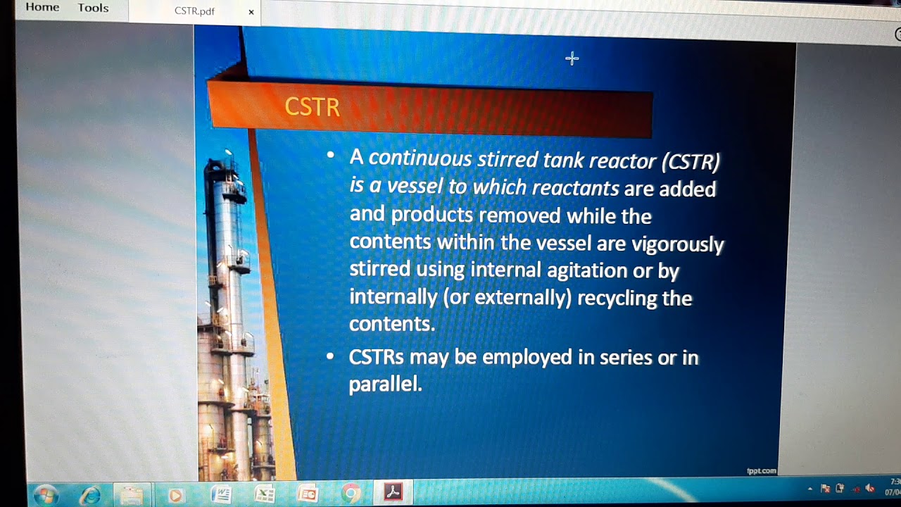 Continuous Stirring Tank Reactor CSTR - YouTube