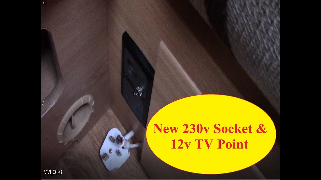 Caravan 230v Socket & 12v TV Point - YouTube