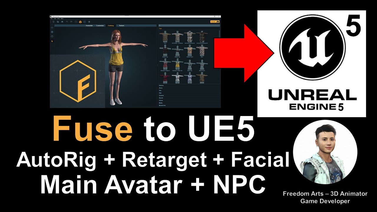 Mixamo Fuse To Unreal Engine 5 Rigging Facial Morph Retargeting Main Avatar Npc