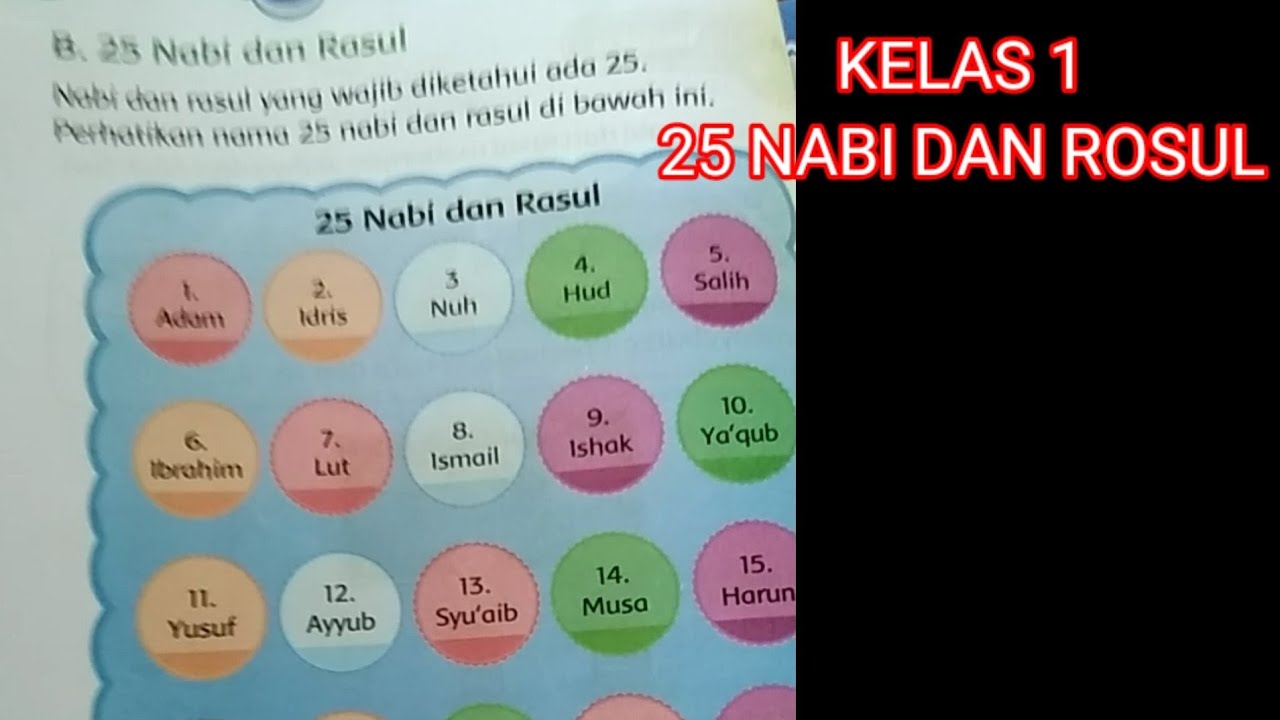 🔴 KELAS 1 25 NABI DAN ROSUL - YouTube