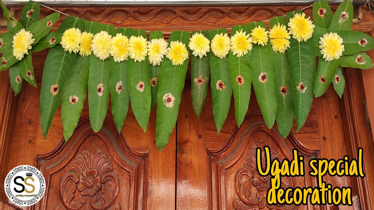 ugadi special decoration|mamidi thoranam|mango leaves decoration| ugadi ...