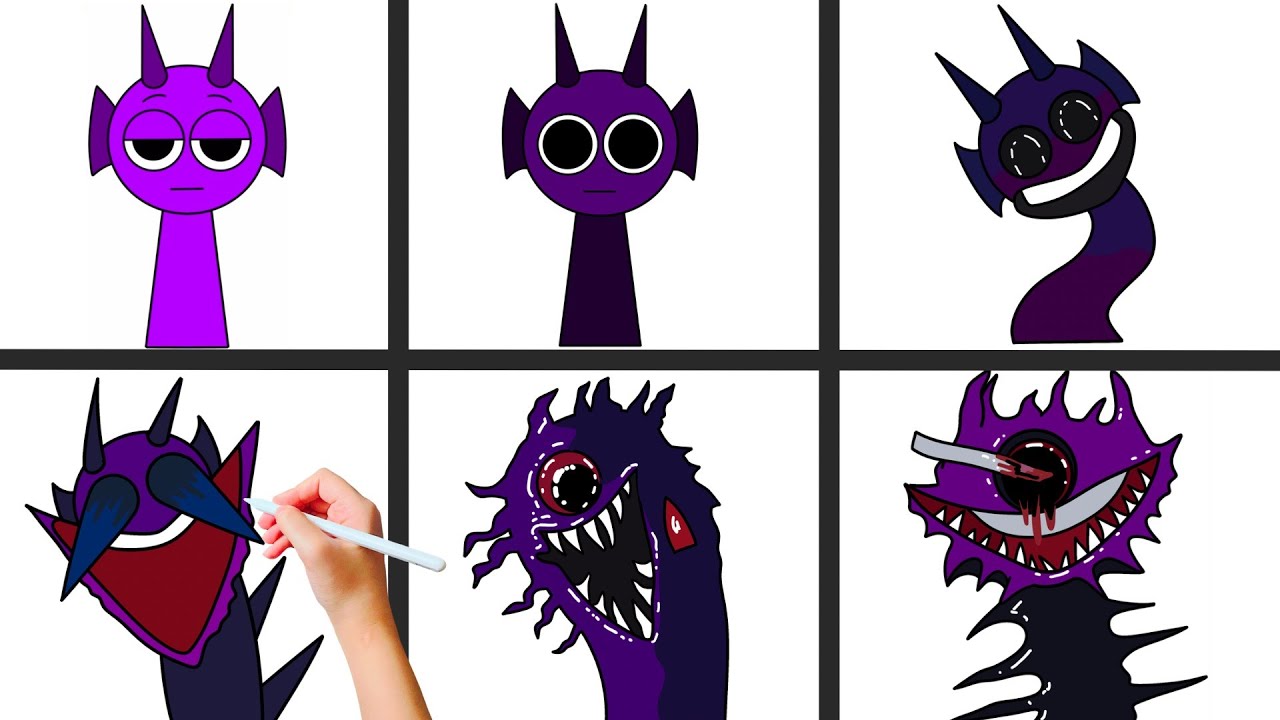 DRAW Durple Sprunki's AMAZING All Phases Evolution! - YouTube