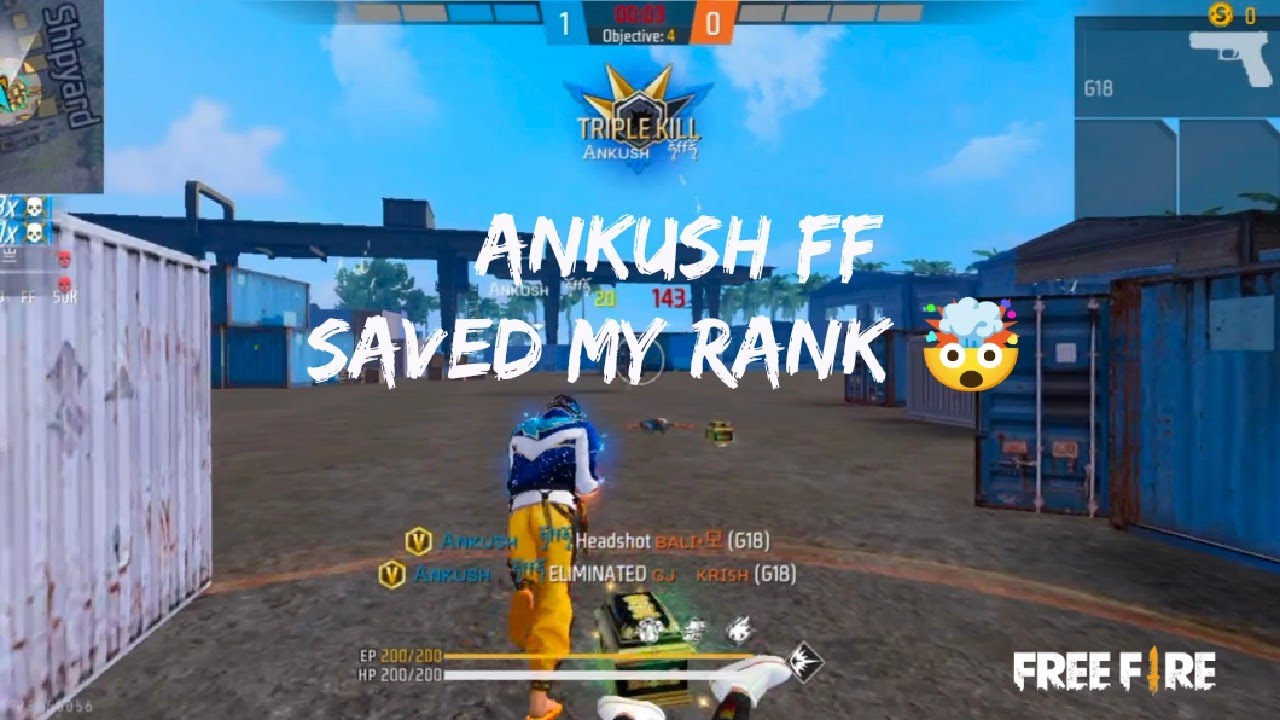Ankush FF 🔥 saved my Grandmaster rank🤯|1vs3 clutch 😲🔥|Free Fire ...