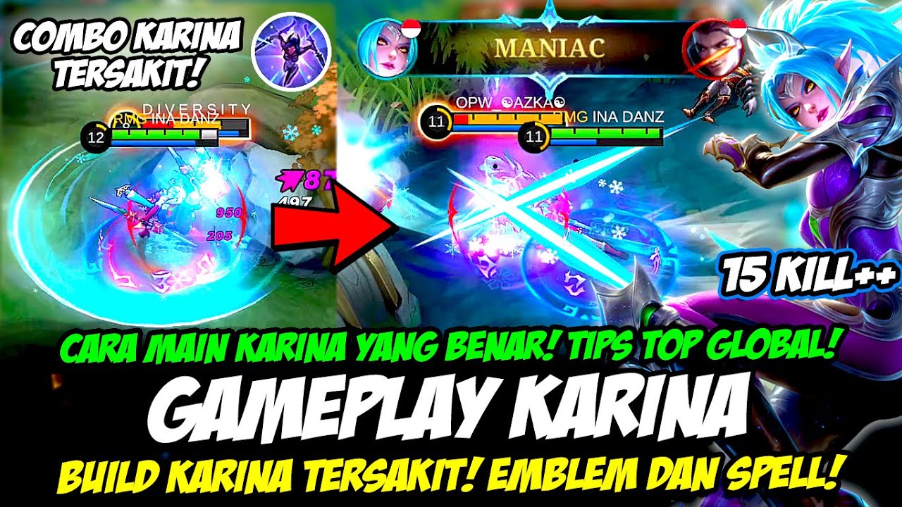 TUTORIAL KARINA TERBARU CARA MAIN KARINA + COMBO BUILD KARINA TERSAKIT ...