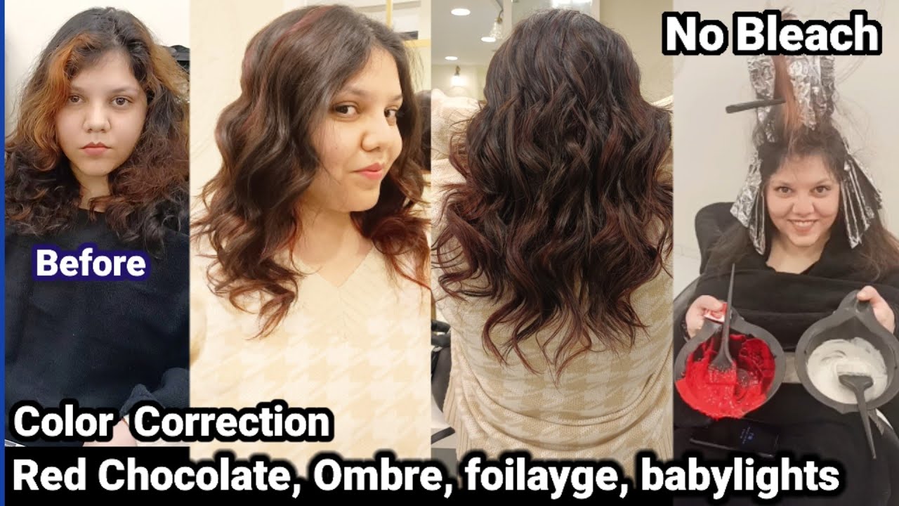 Color Correction/ No Bleach Hair Color/Red Chocolate,Ombre, Foilayge ...