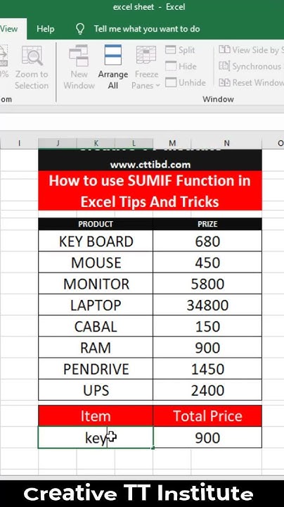 How to use SUMIF Function in Excel Tips And Tricks #excelshorts #exceltipsExcel - YouTube