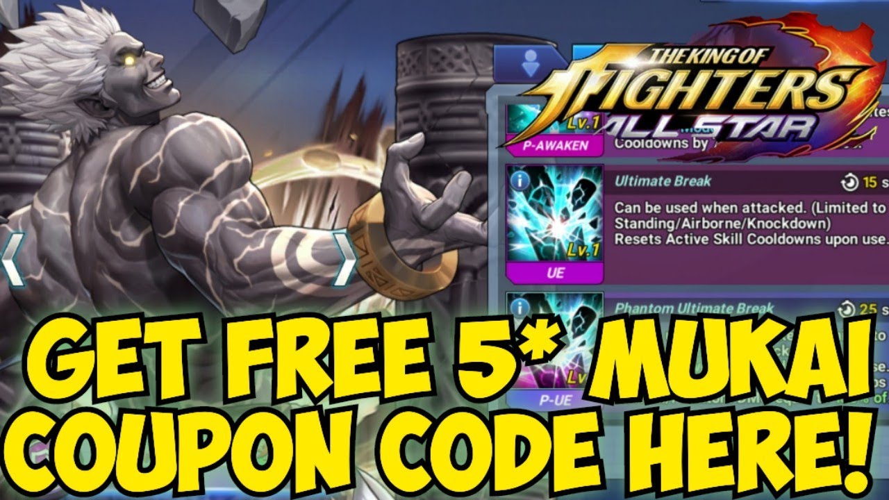 GET YOUR FREE 5* MUKAI USNG THIS COUPON CODE NOW! - KOF ALL STAR - YouTube